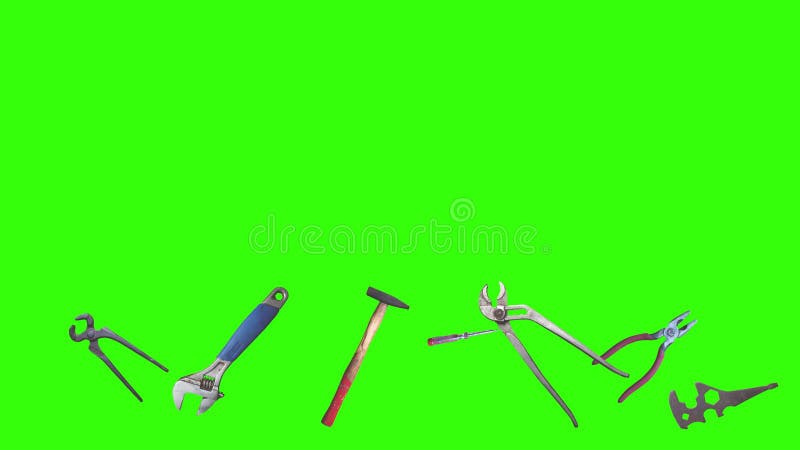 Used Vintage Hand Tools Animation, Chroma Key, Graphic Source Element ...