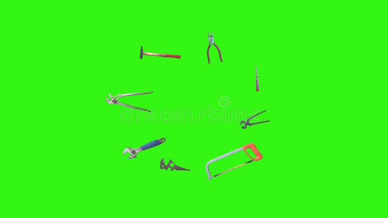 Used Vintage Hand Tools Animation, Chroma Key, Graphic Source Element ...