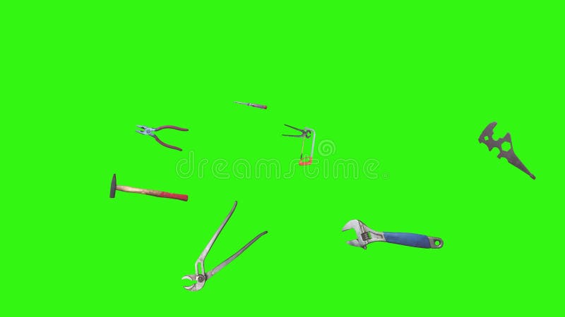 Used Vintage Hand Tools Animation, Chroma Key, Graphic Source Element ...