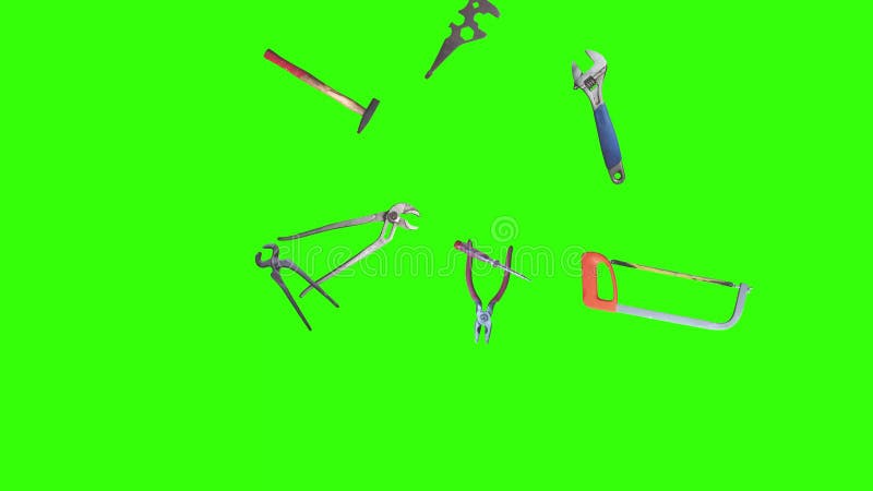 Used Vintage Hand Tools Animation, Chroma Key, Graphic Source Element ...