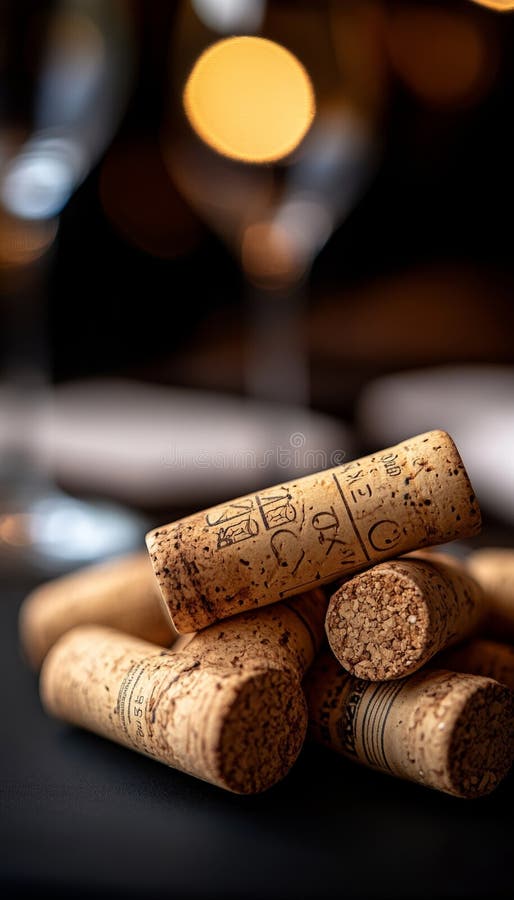 Used Wine Corks Pile of Used Wine Corks on a Bar, Close Up, Potential ...
