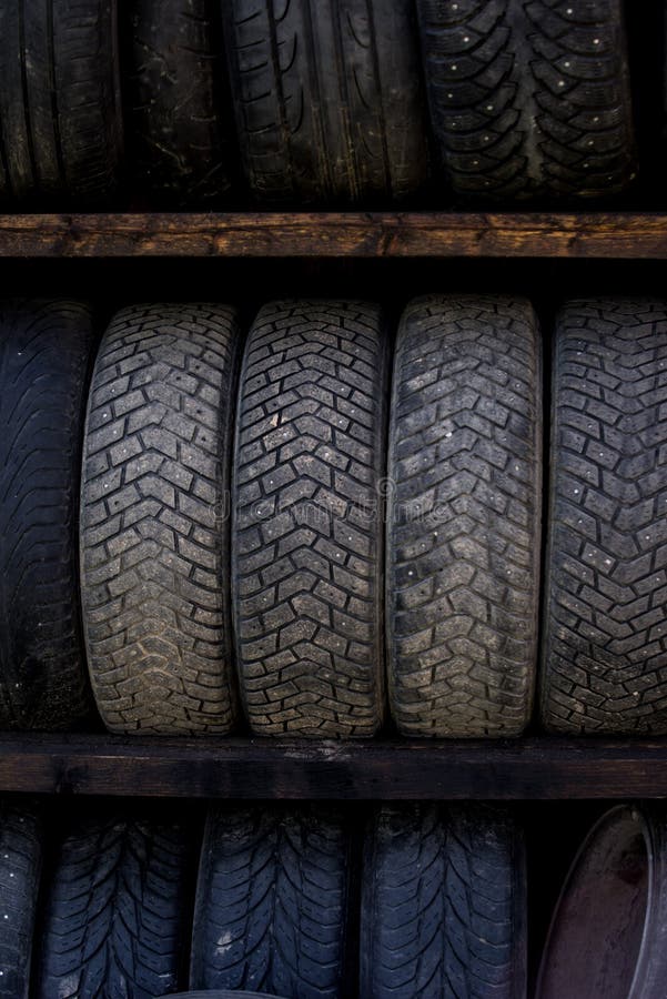 Used Winter Tires Pattern Texture Stock Photo - Image of abstract ...
