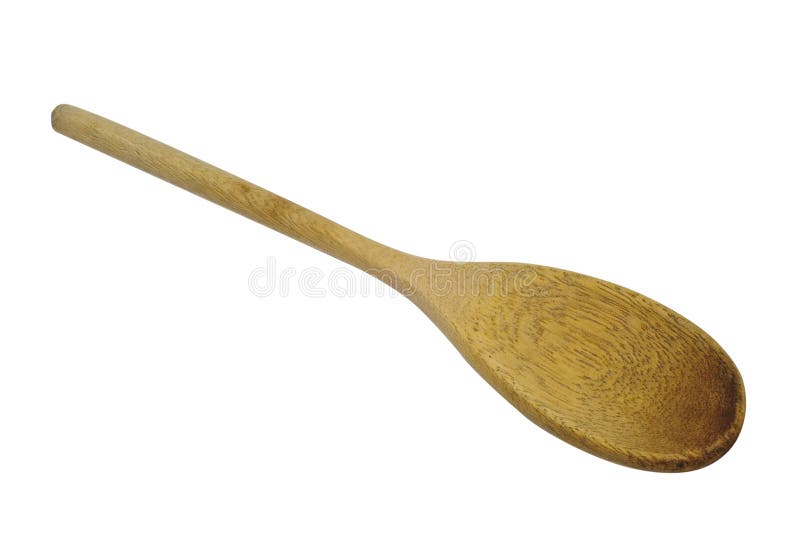 Old Worn Wooden Spoon with Clipping Path Stock Photo - Image of vintage ...