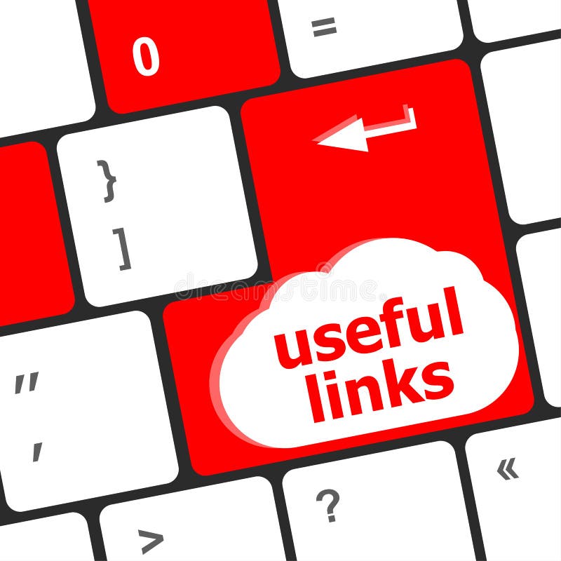 Useful Links Keyboard Button - Business Concept. Laptop Icon Stock ...