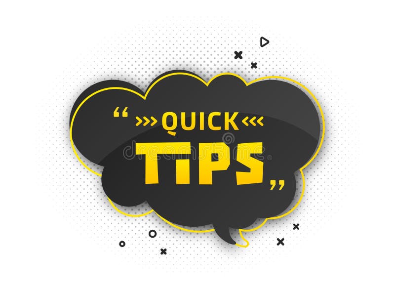 Useful Quick Tip. Trick Suggesting Advice and Help Stock Vector ...