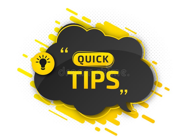 Useful Quick Tip. Trick Suggesting Advice and Help Stock Vector ...