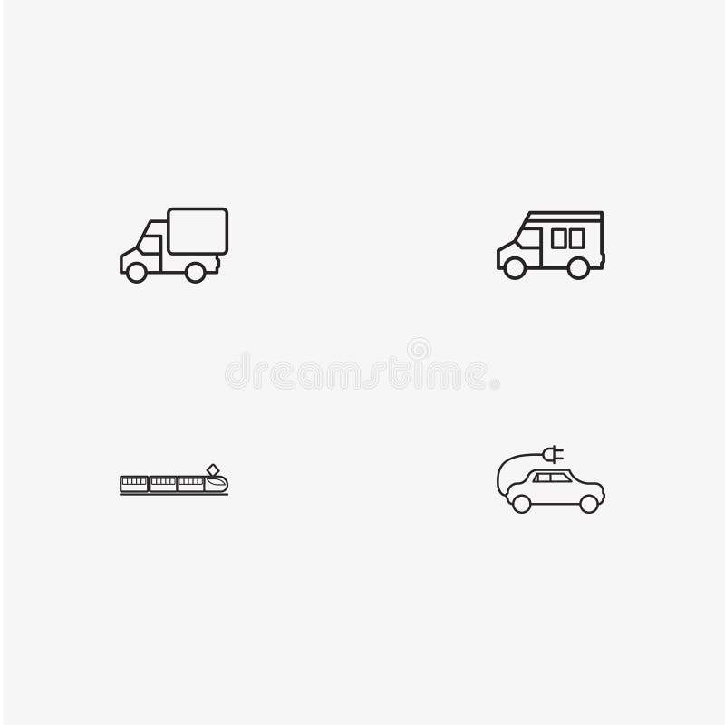 Simple Set of Car Transport Related Vector Icons Stock Vector ...