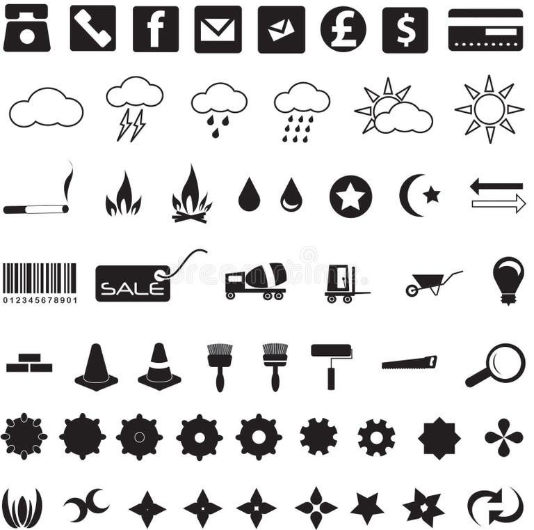 Usefull icons and symbols stock vector. Illustration of business - 19795501