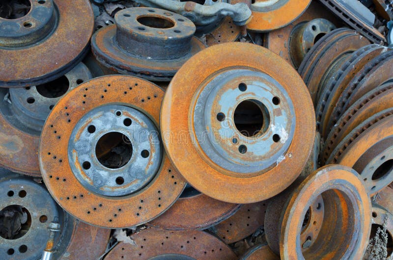 Useless, Old Rusty Brake Discs Stock Image - Image of rubbish, spare ...