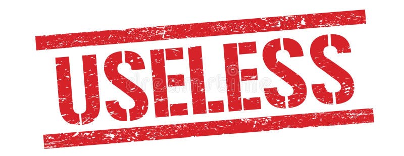 USELESS Text on Red Vintage Lines Stamp Stock Illustration ...