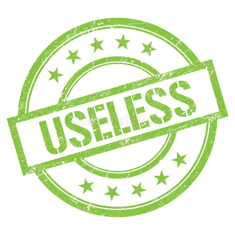 USELESS Text Written on Green Vintage Stamp Stock Illustration ...