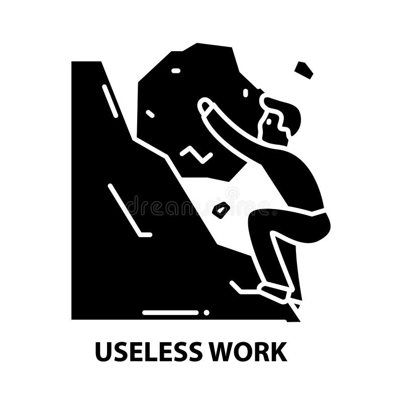 Useless Work Icon, Black Vector Sign with Editable Strokes, Concept ...