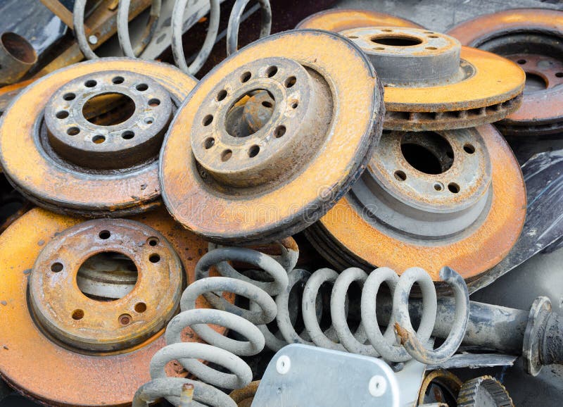 Useless, Worn Out Rusty Brake Disc. Corroded Stock with Bearing Stock ...
