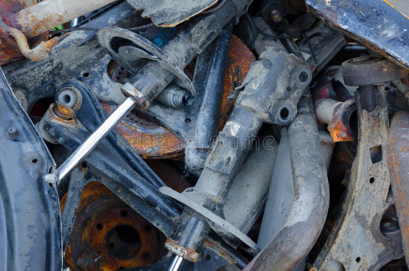 Useless, Worn Out Rusty Parts Stock Image - Image of brake, spring ...