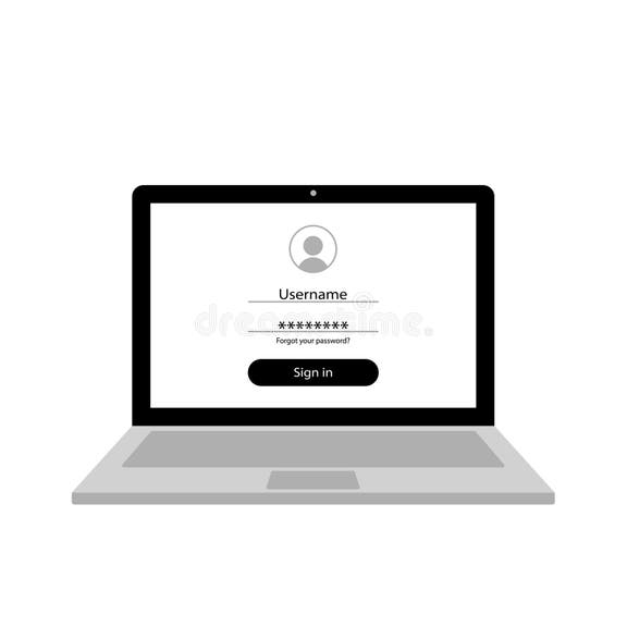 User Access Control Authorization on Laptop. Login and Password of the ...