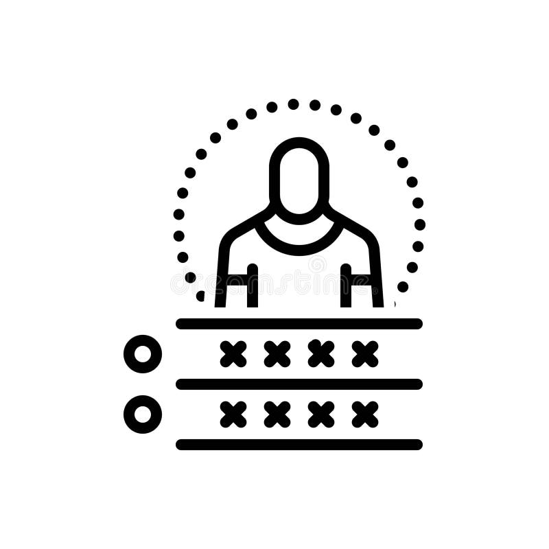 Black Line Icon for User Access, User and Secure Stock Vector ...