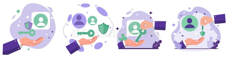 User Access and Security Concepts Stock Vector - Illustration of ...