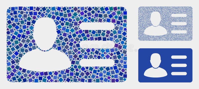 User Account Card Icon Mosaics of Squares and Circles Stock Vector ...