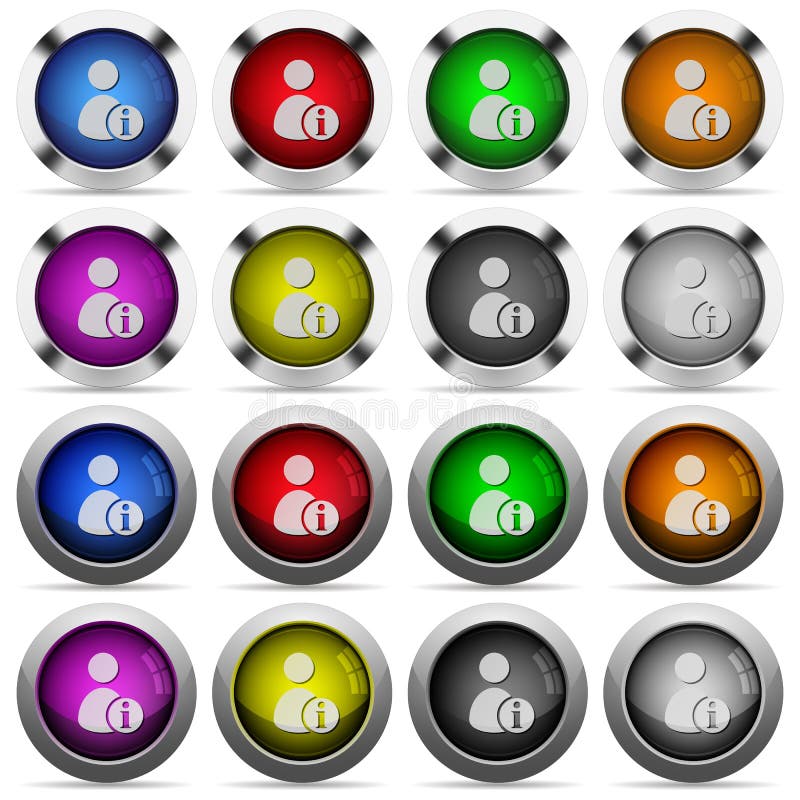 User Account Information Glossy Button Set Stock Illustration ...