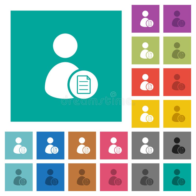 User Account Properties Square Flat Multi Colored Icons Stock Vector ...