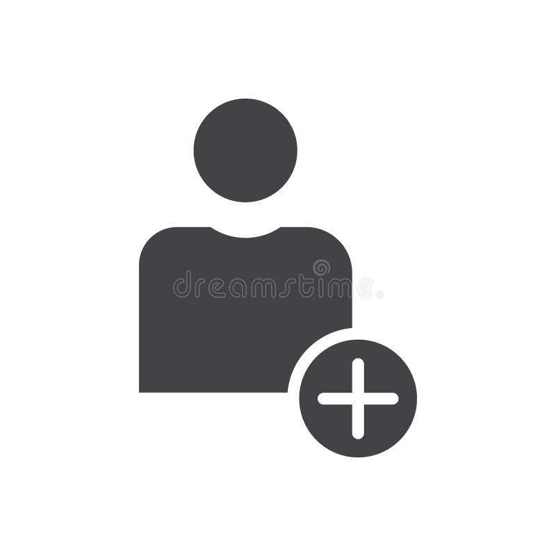 User Add Icon Flat Simple Outline Set Stock Illustration - Illustration ...