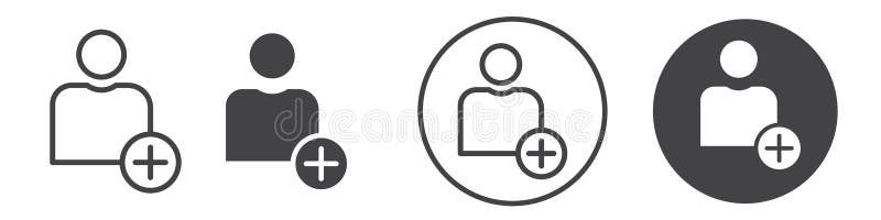 User Add Icon Thin Line Illustration Stock Vector - Illustration of ...