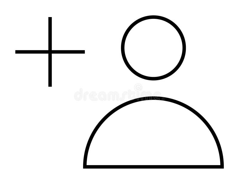 User Addition Symbol Showing a Person with a Plus Sign on White ...