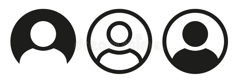 User Avatar Icon, Profile Symbol in Outline and Solid Style, Flat ...