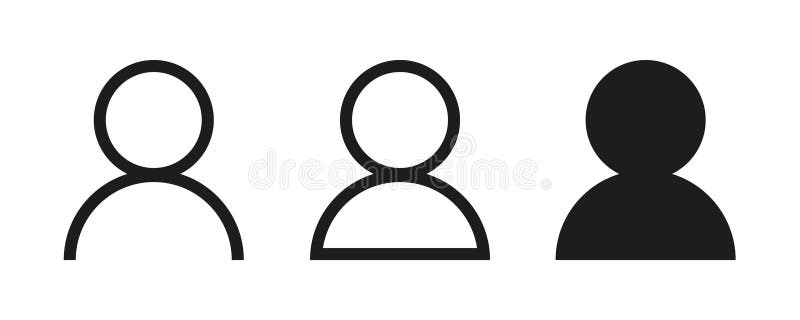 User Avatar Icon, Profile Symbol in Outline and Solid Style, Flat ...
