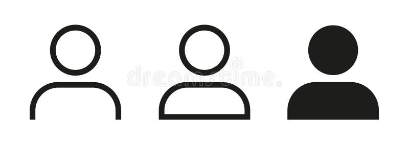 User Avatar Icon Set, Profile Symbol in Outline and Solid Styles ...