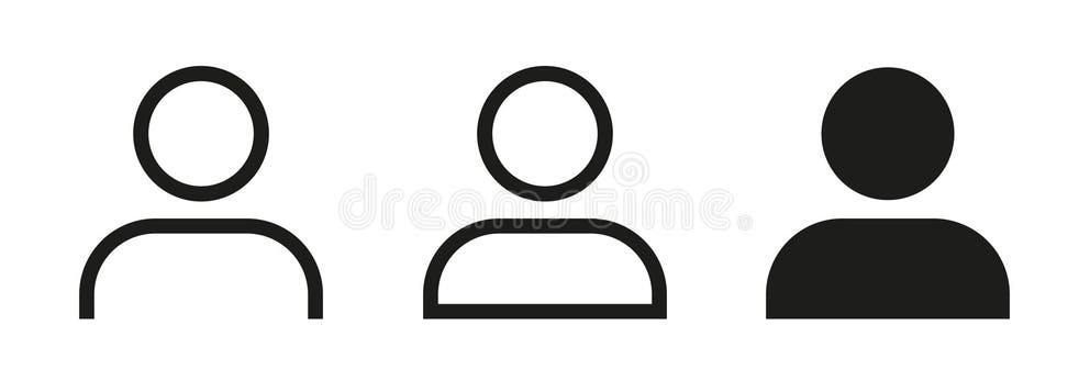 User Avatar Icon Set, Profile Symbol in Outline and Solid Styles ...