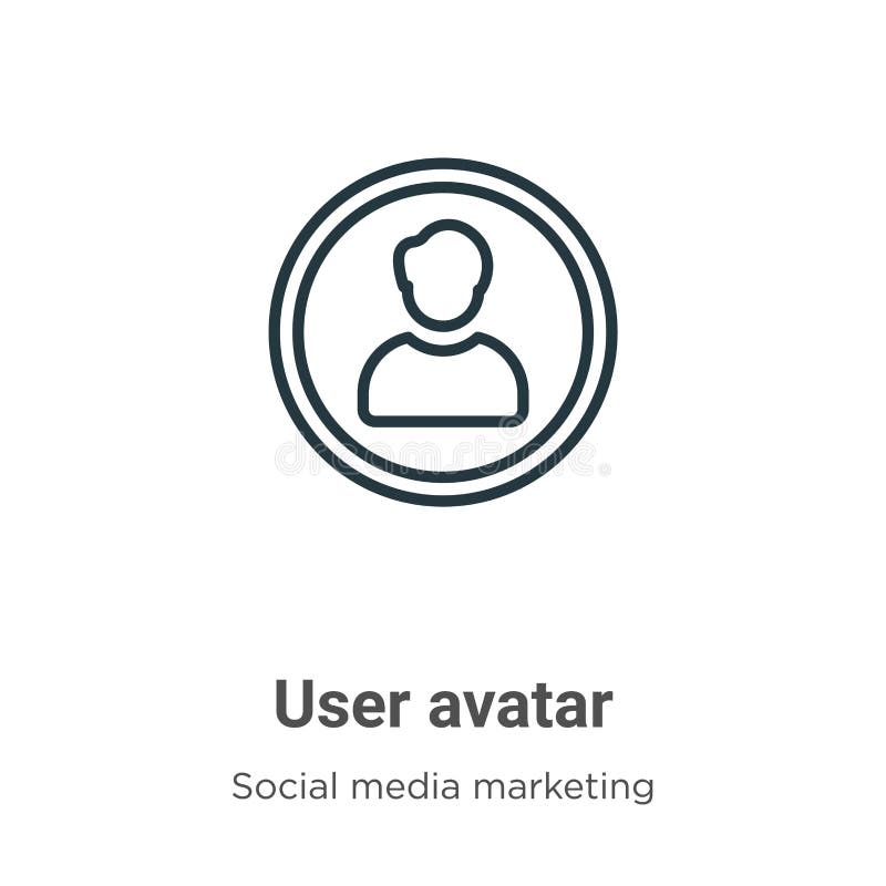 User Avatar Outline Vector Icon. Thin Line Black User Avatar Icon, Flat ...