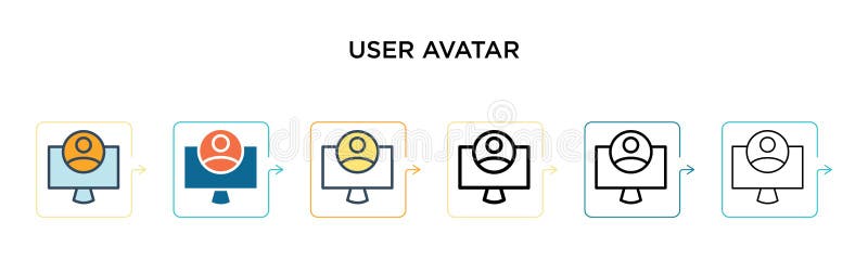 User Avatar Vector Icon in 6 Different Modern Styles. Black, Two ...