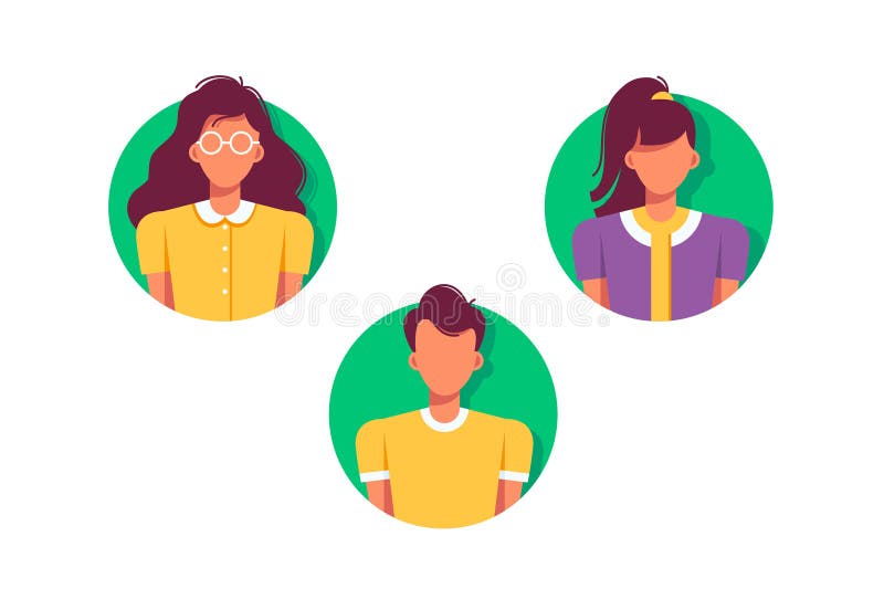User avatars collection stock illustration. Illustration of green ...