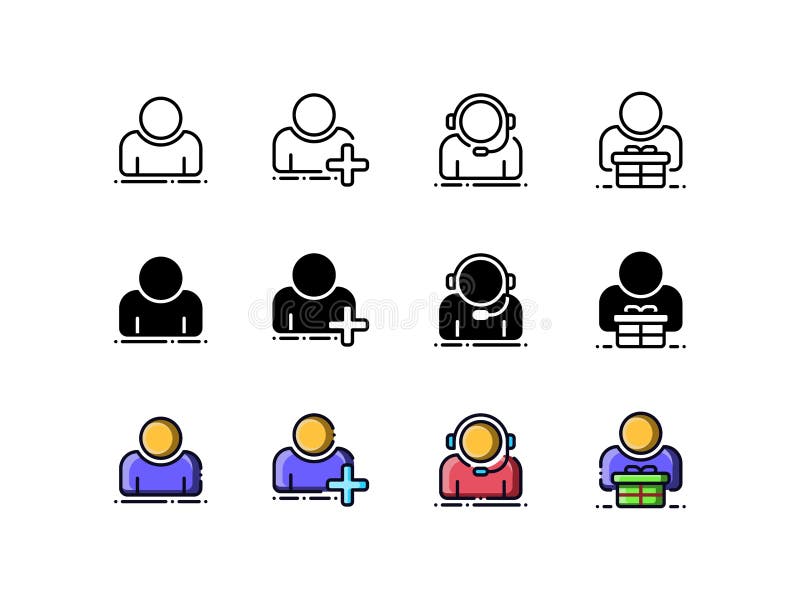 User Avatars with Various Customization Stock Vector - Illustration of ...