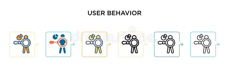 User Behavior Vector Icon in 6 Different Modern Styles. Black, Two ...