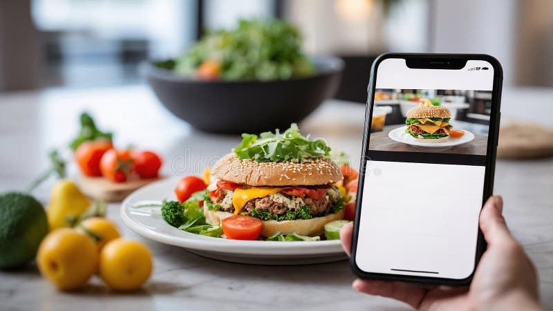 User Browsing Food Delivery App with Delicious Menu Options in a Cozy ...