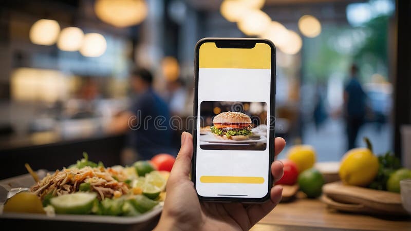 User Browsing Food Delivery App with Delicious Menu Options in a Cozy ...