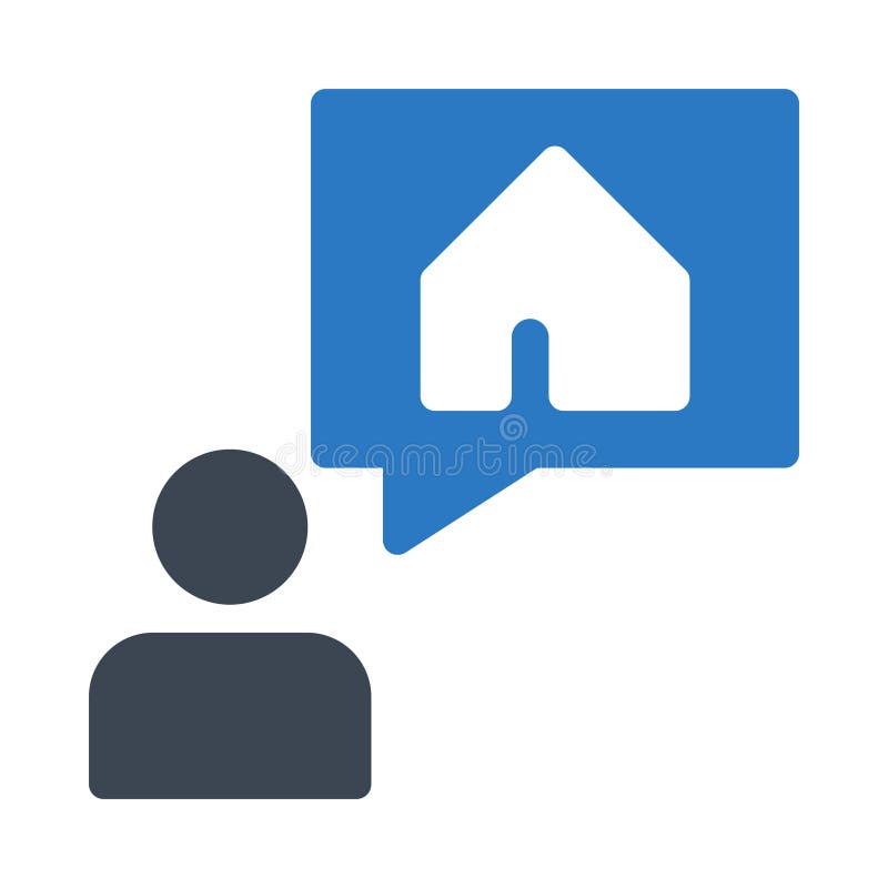 User Bubble Home Glyph Color Flat Vector Icon Stock Illustration ...