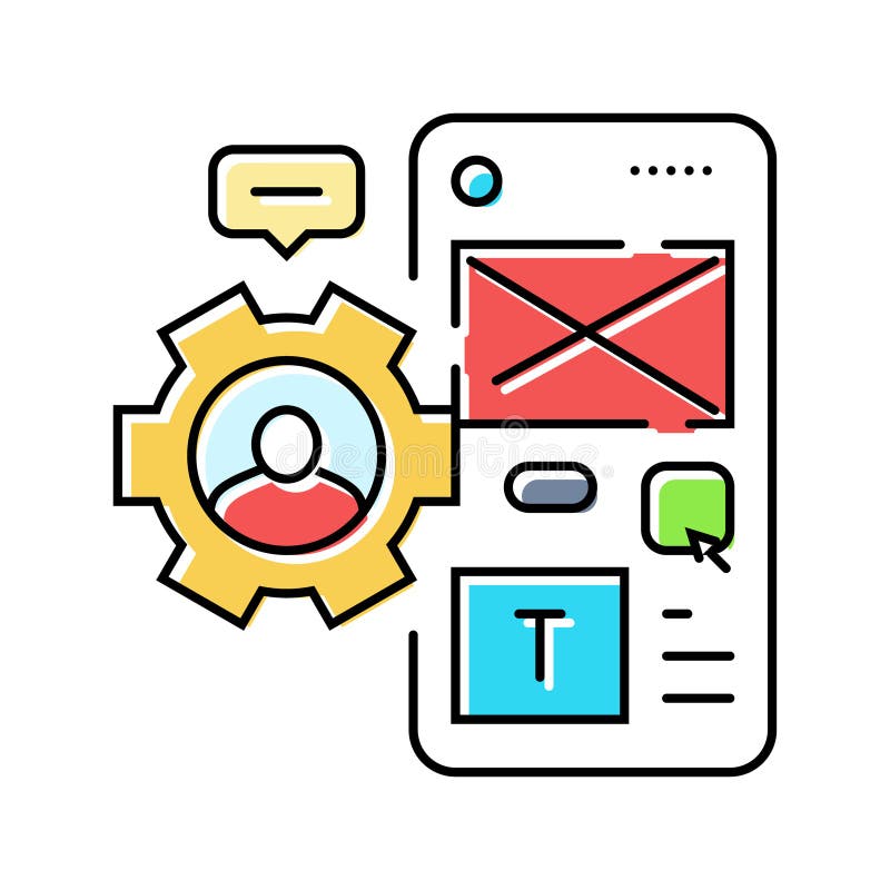User Centered Design Ucd Color Icon Vector Illustration Stock ...