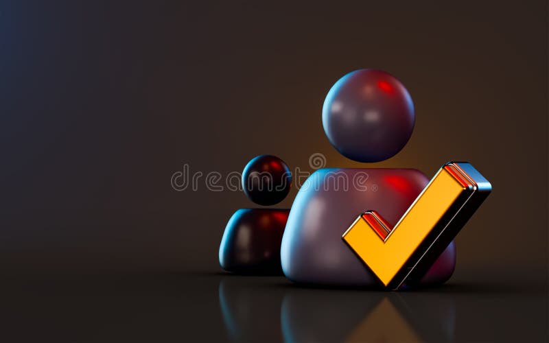 User Check List Icon with Customer Paper Service Dark Background 3d ...