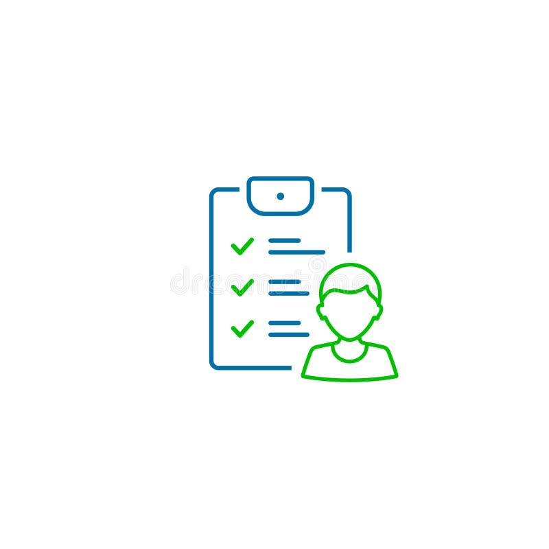User Checklist Vector Icon, Manager Candidate Illustration Sign ...