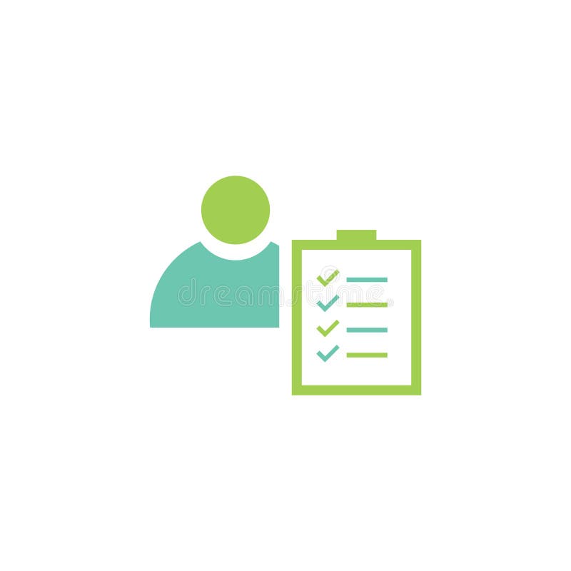 User Checklist Vector Icon, Manager Candidate Illustration Sign ...