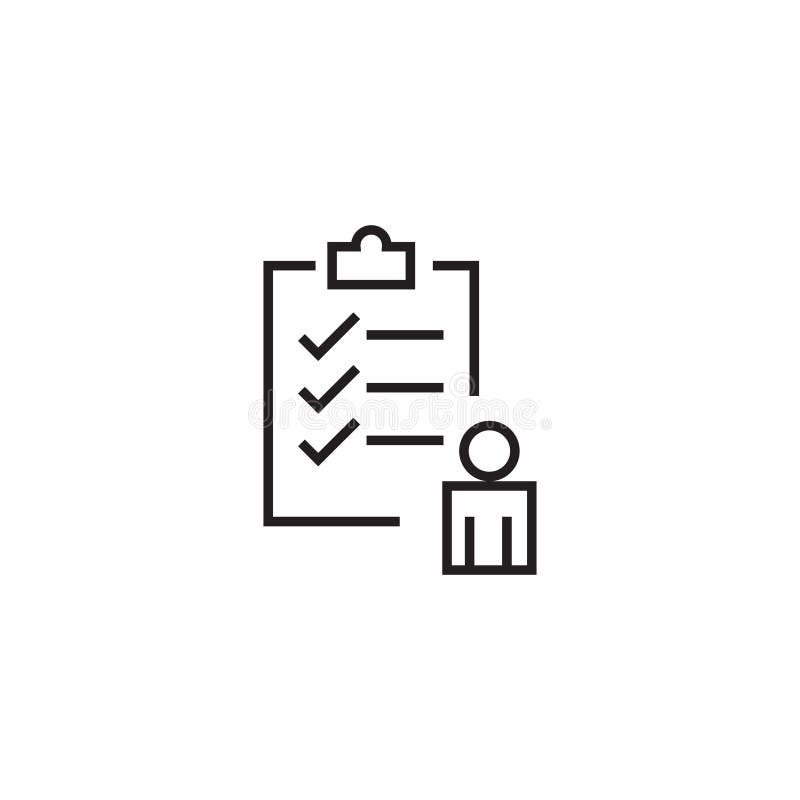User Checklist Vector Icon, Manager Candidate Illustration Sign ...