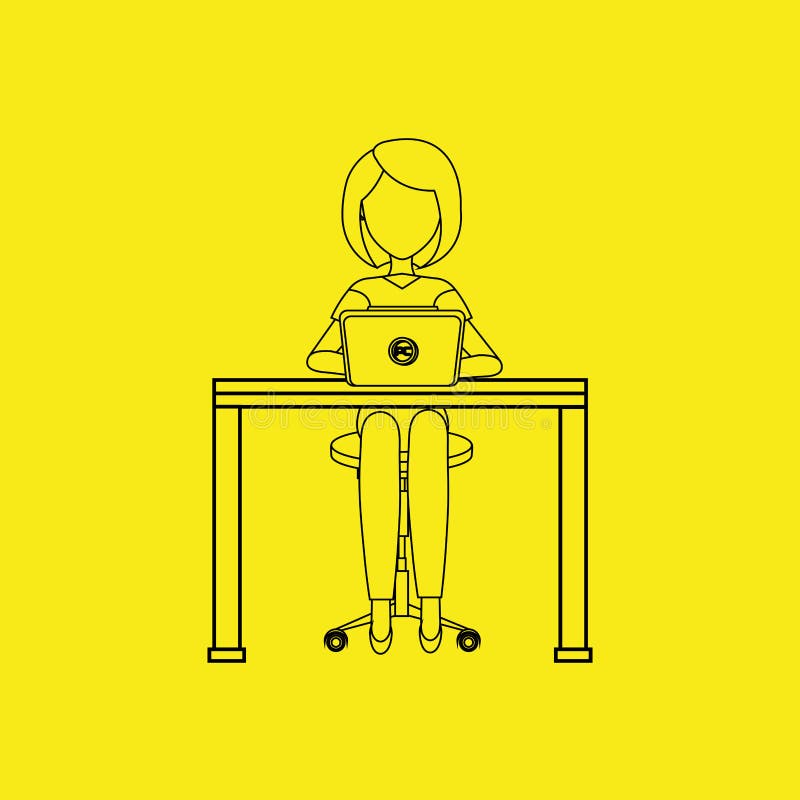 User computer design stock illustration. Illustration of workplace ...