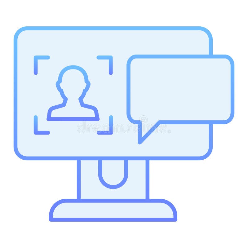 User on Computer Monitor Flat Icon. Authorization Blue Icons in Trendy ...