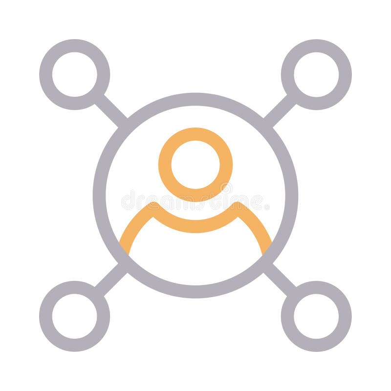 User Connection Thin Color Line Vector Icon Stock Vector - Illustration ...