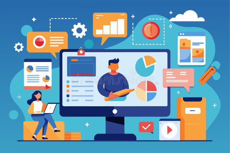 A User Customizes a Digital Presentation Featuring Various Graphs and ...