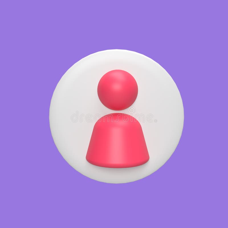 User 3d Icon Model Cartoon Style. Render Illustration Stock ...