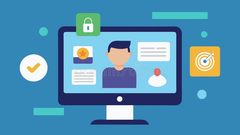 User Dashboard a Computer Screen Displaying a Userfriendly Dashboard with Icons for Identity ...